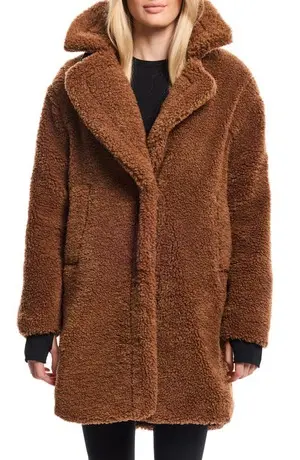 Faux Fur Coats with Notched Lapels