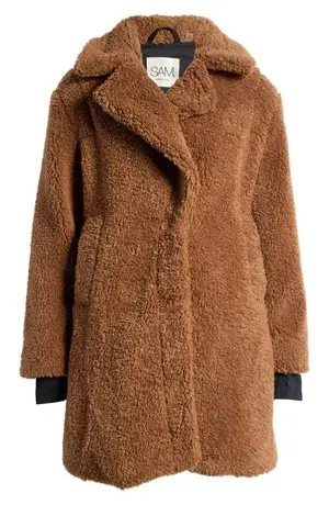 Sam. Faux Shearling Coat - Teddi
