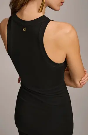 Donna Karan New York Side Ruched Sleeveless Dress