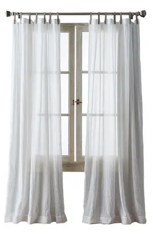 Dkny City Breeze Set Of 2 Faux Leather Tab Curtain Panels - White