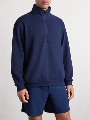 Lululemon Steady State Cotton-blend Jersey Half-zip Sweatshirt