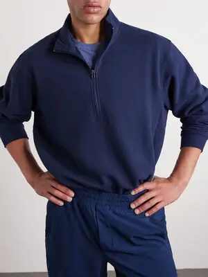 Lululemon Steady State Cotton-blend Jersey Half-zip Sweatshirt