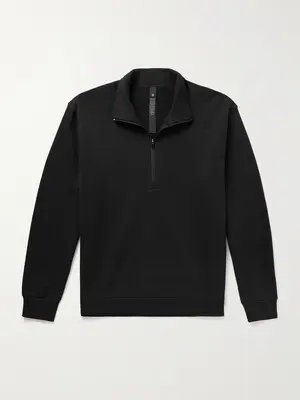 Lululemon Steady State Cotton-blend Jersey Half-zip Sweatshirt - Black