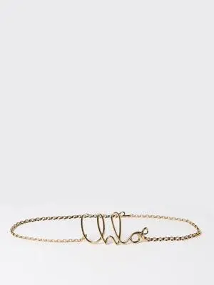 Chloé Script Logo Chain Belt - Gold