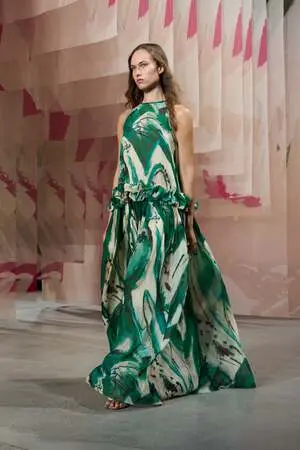 Ulla Johnson Helen Printed Gown - Portrait In Green