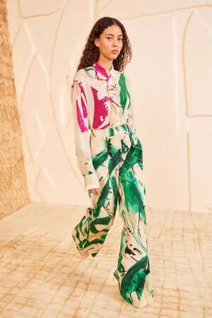 Ulla Johnson Mitchell Wide-leg Pant - Portrait In Green