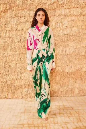 Ulla Johnson Mitchell Wide-leg Pant - Portrait In Green