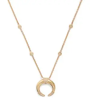 Jacquie Aiche Double Horn Diamond Necklace - Gold