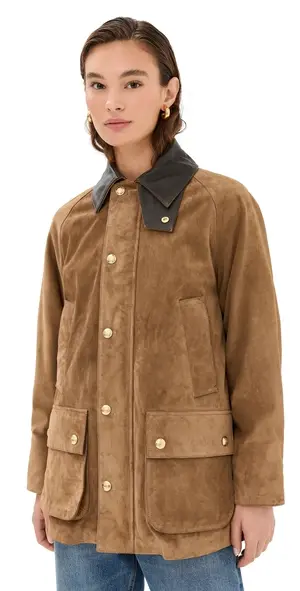 NILI LOTAN Kedem Suede Barn Jacket