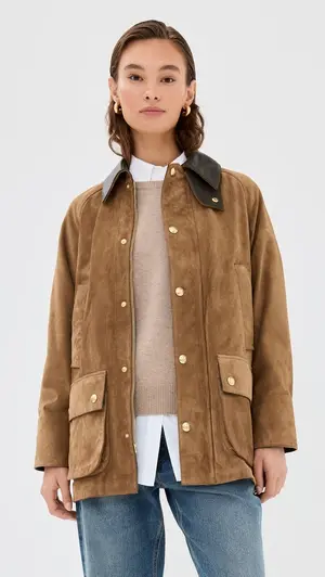NILI LOTAN Kedem Suede Barn Jacket