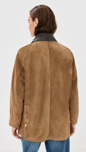 NILI LOTAN Kedem Suede Barn Jacket