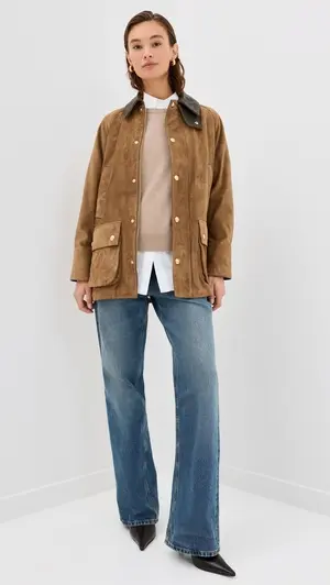 NILI LOTAN Kedem Suede Barn Jacket