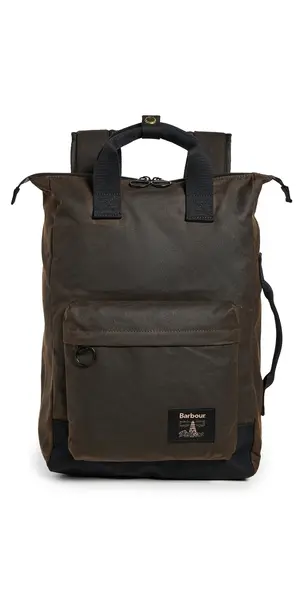Barbour Field Wax Backpack - Olive/black