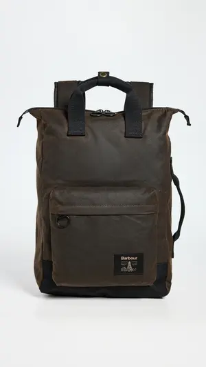 Barbour Field Wax Backpack - Olive/black