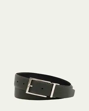 Brioni Reversible Leather Belt - Grnblk