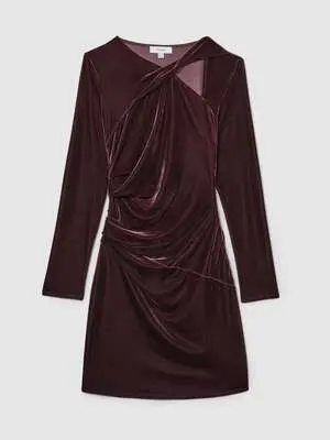 REISS Alba Velvet Mini Dress