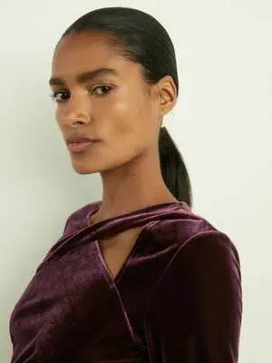 REISS Alba Velvet Mini Dress