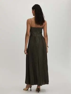 AMUR Twist Pleated Maxi Dress