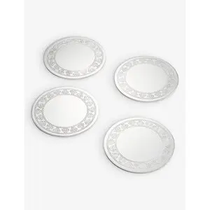 SOHO HOME Rochester Engraved -plated Coasters Set Of Four - Silver