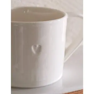 THE WHITE COMPANY Bourton Heart Stoneware Mug 9cm