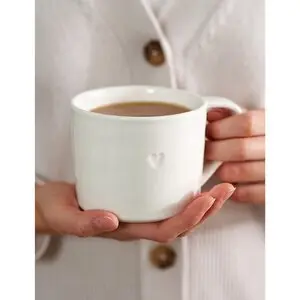THE WHITE COMPANY Bourton Heart Stoneware Mug 9cm
