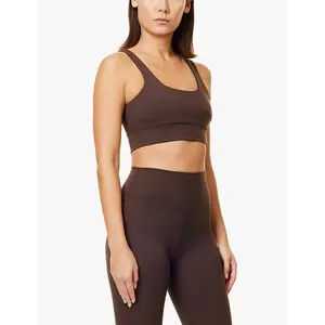Varley Freesoft Removable-padding Stretch-woven Bra - Coffee Bean