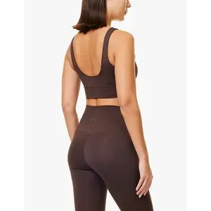 Varley Freesoft Removable-padding Stretch-woven Bra - Coffee Bean