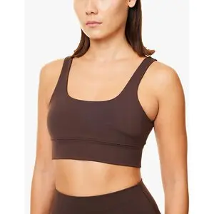 Varley Freesoft Removable-padding Stretch-woven Bra - Coffee Bean