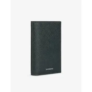 Sandro Logo-embossed Reconstituted Faux Leather Card Holder - Green