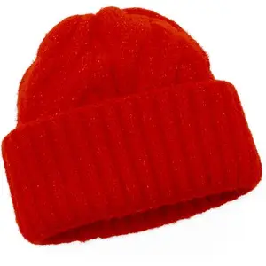 Free People Coast Line Cable Beanie - Bright Red