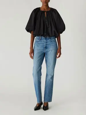 Rebecca Taylor Techy Sateen Bubble Blouse