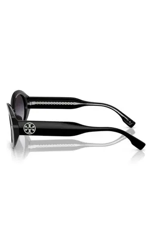 Tory Burch 53mm Gradient Oval Sunglasses - Black