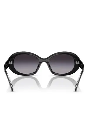 Tory Burch 53mm Gradient Oval Sunglasses - Black