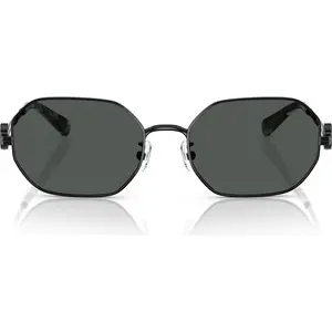 Tory Burch Tory Burch 55mm Irregular Sunglasses Shiny Black