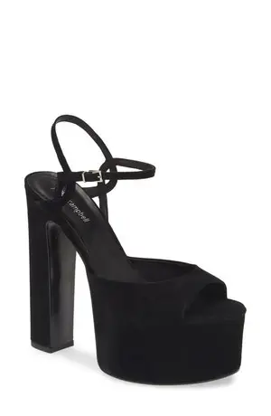 Jeffrey Campbell Ever Last Platform Sandal - Black Suede