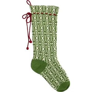MELANGE COLLECTION Patterned Stocking - Green