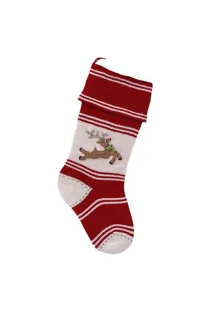 MELANGE COLLECTION Reindeer Stocking - Red