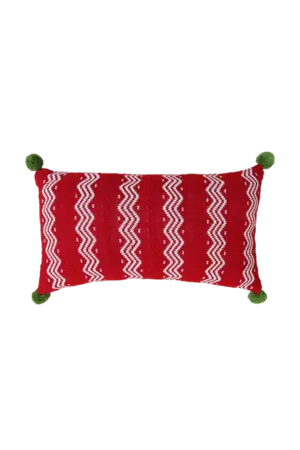 MELANGE COLLECTION Zig-zag Stripe Lumbar Pillow - Red