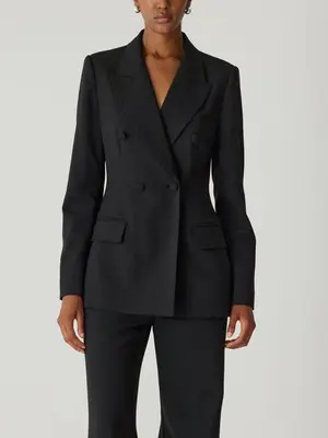 Rebecca Taylor Calvary Twill Double Breasted Blazer