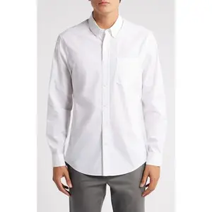 Nordstrom Trim Fit Solid Stretch Button-down Shirt White