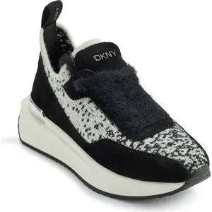 Dkny Aveline Wedge Sneakers - Black/ Off White