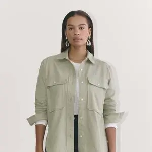 Everlane Boyfriend Flannel Shirt - Seagrass