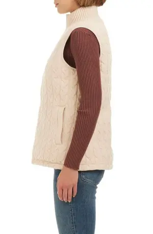 Sanctuary Reversible Cable Stitch And Puffer Vest