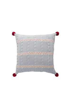 MELANGE COLLECTION 14" Cable-knit Pillow - Grey