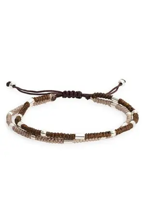 Caputo & Co Set Of Beaded Braided Cord Bracelets - Brown Combo