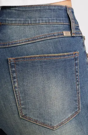 1822 Denim Cuffed Raw Hem Straight Leg Jeans