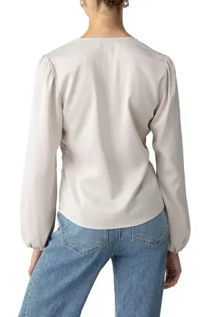 Sanctuary Front Twist Satin Top