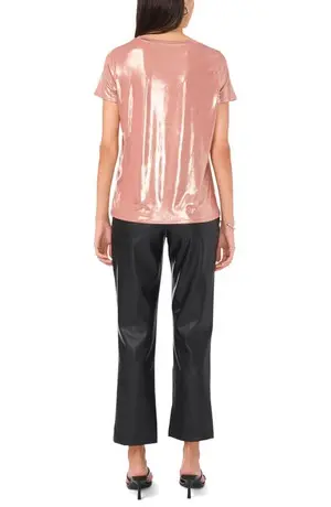 Vince Camuto Metallic Top - Rose Clay