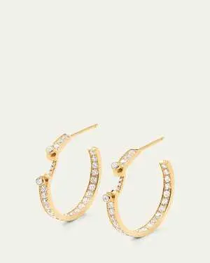 NOUVEL HERITAGE 18k Diamond Hoop Earrings - Gold