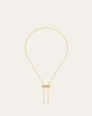 NOUVEL HERITAGE Nouvel Heritage 18K Gold Diamond Latch Pendant Lariat Necklace Yellow Gold